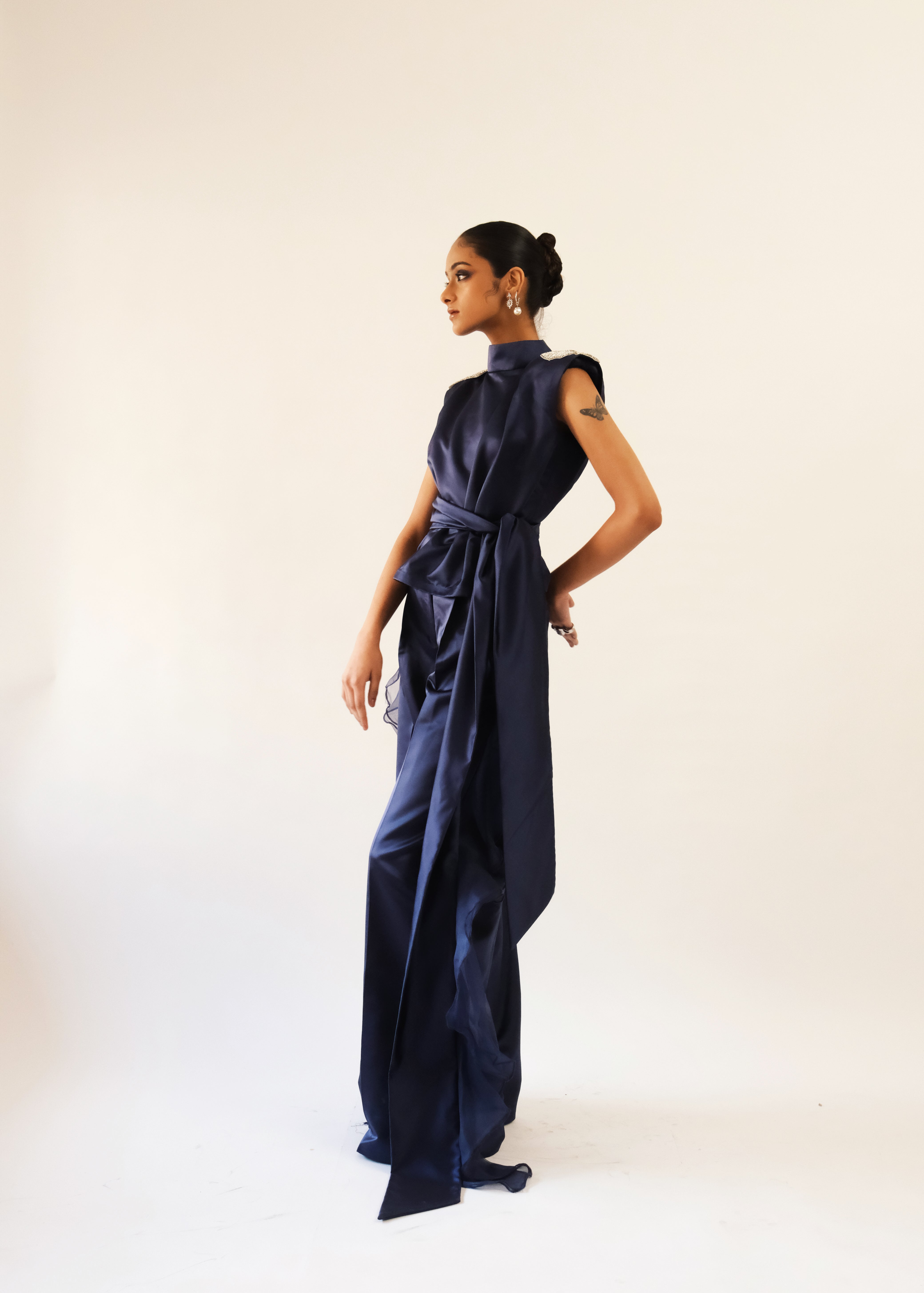 Midnight Blue Pants with Ruffles