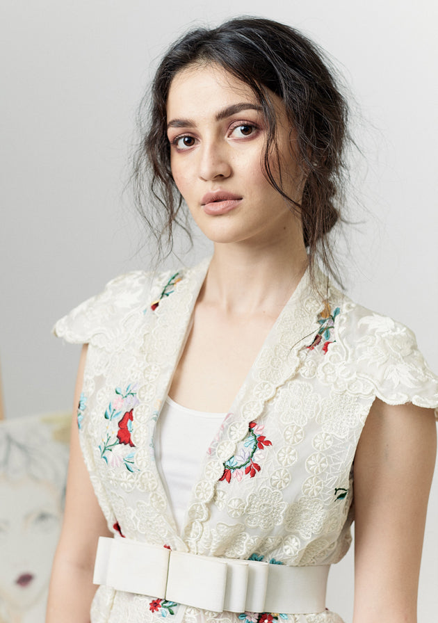 Tile embroidered jacket